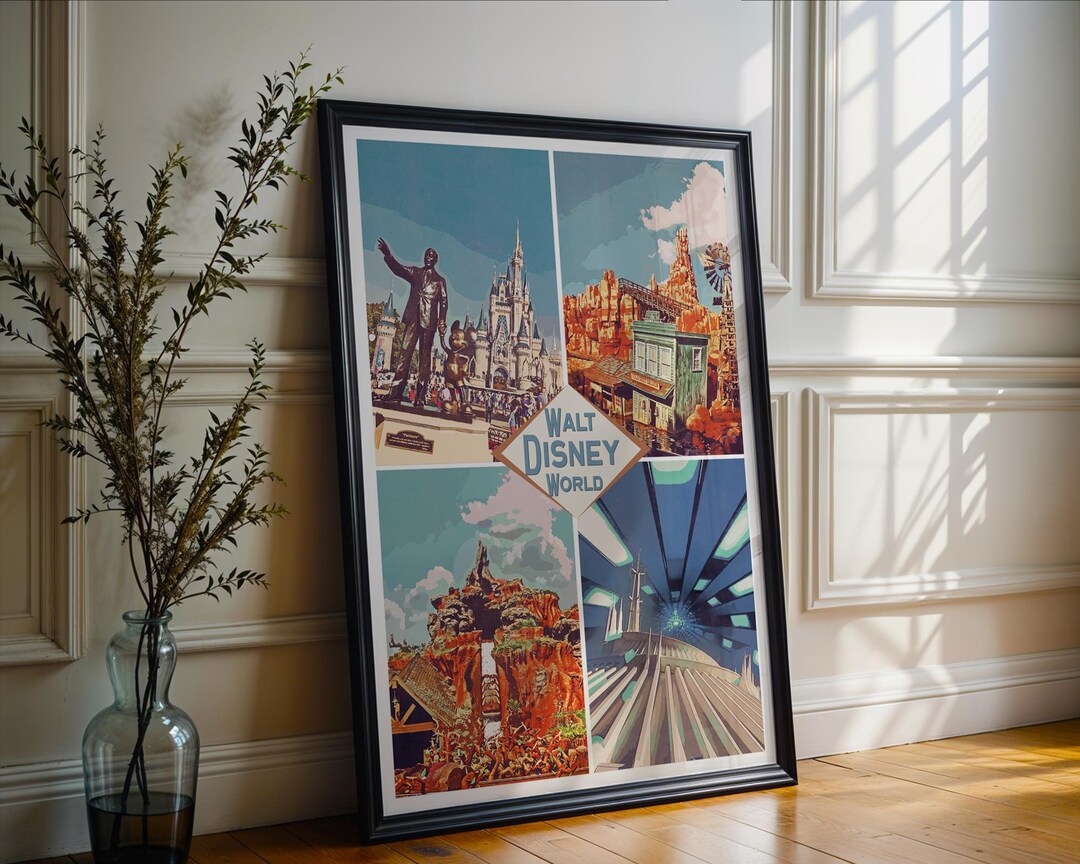 Magic Kingdom Retro Poster, Disney Prints, Retro Walt Disney World ...