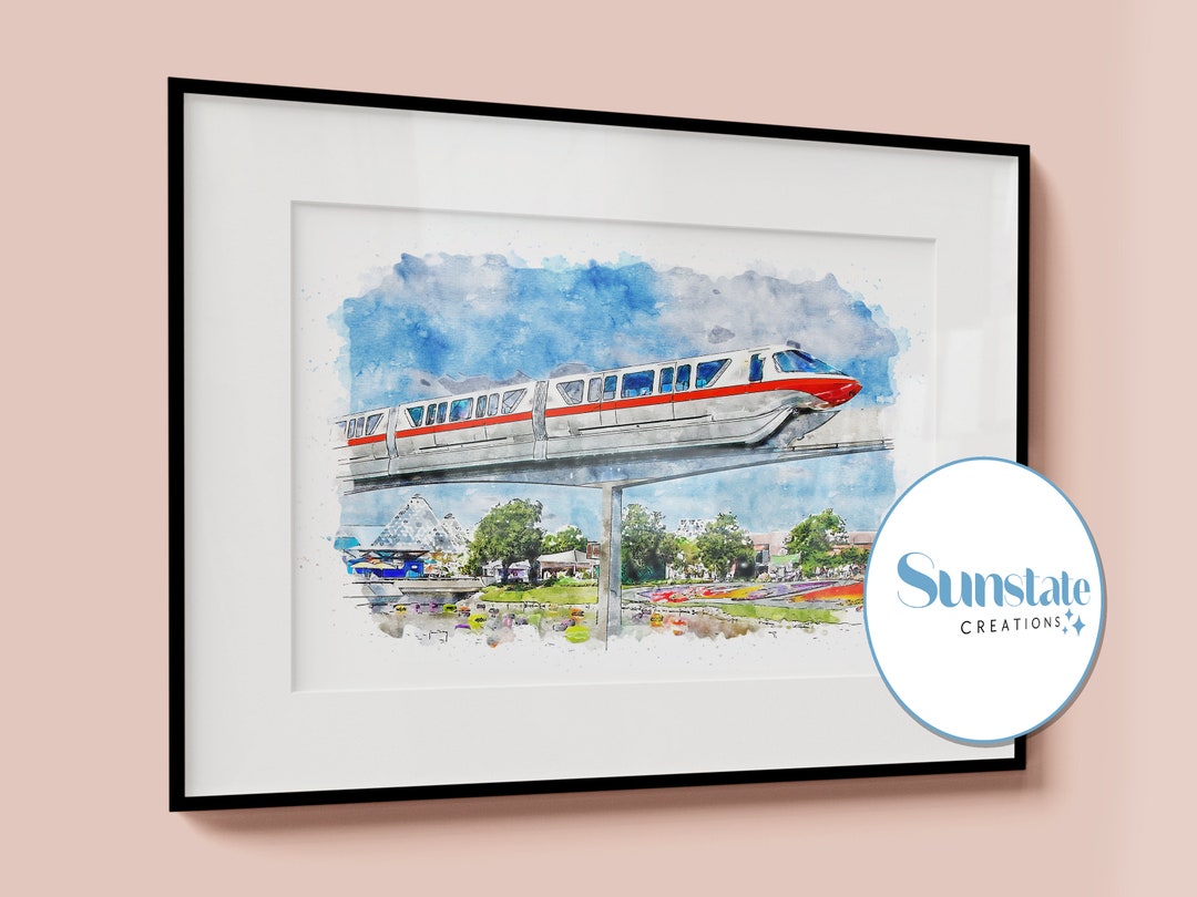 Walt Disney World Monorail, Disney Print, Disney Watercolour Prints ...