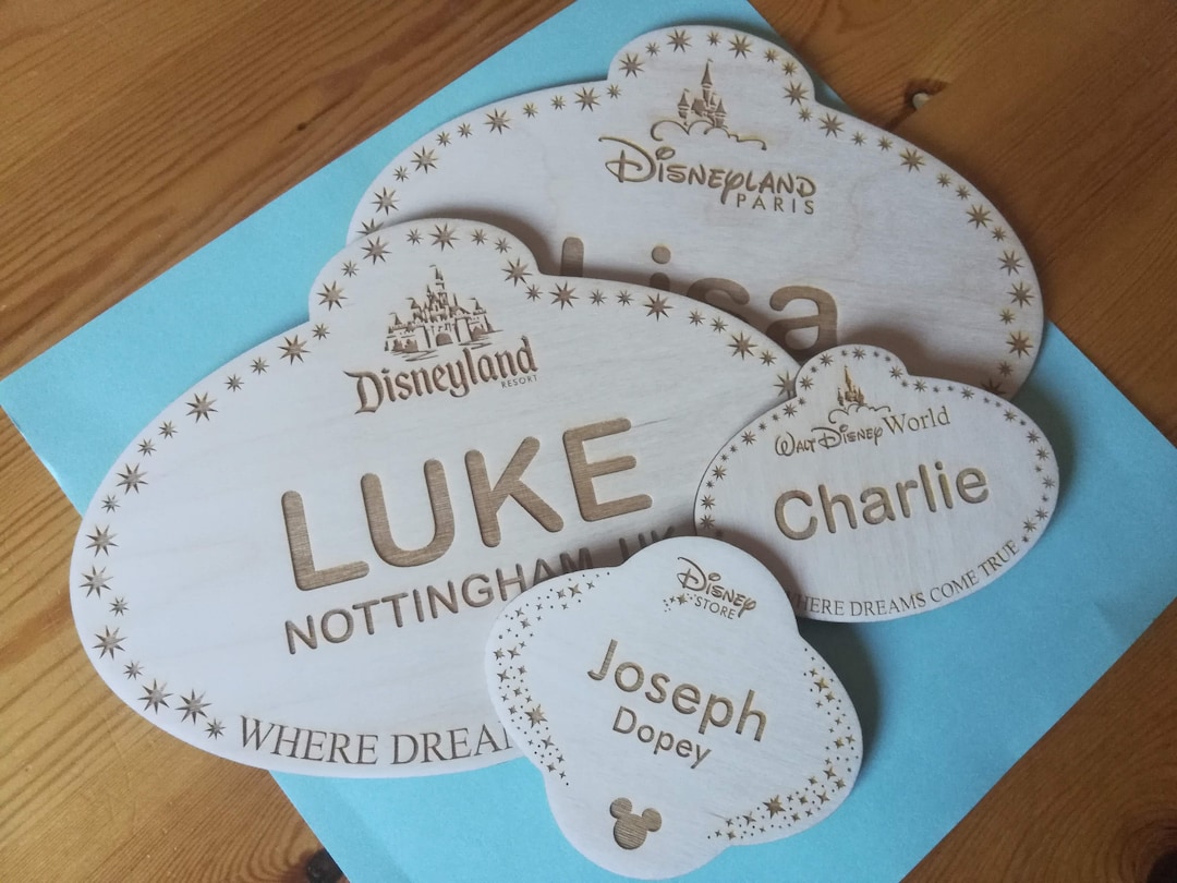 Wooden Plaque Inspired by Disney Cast Member Badges, Wooden Plaque ...