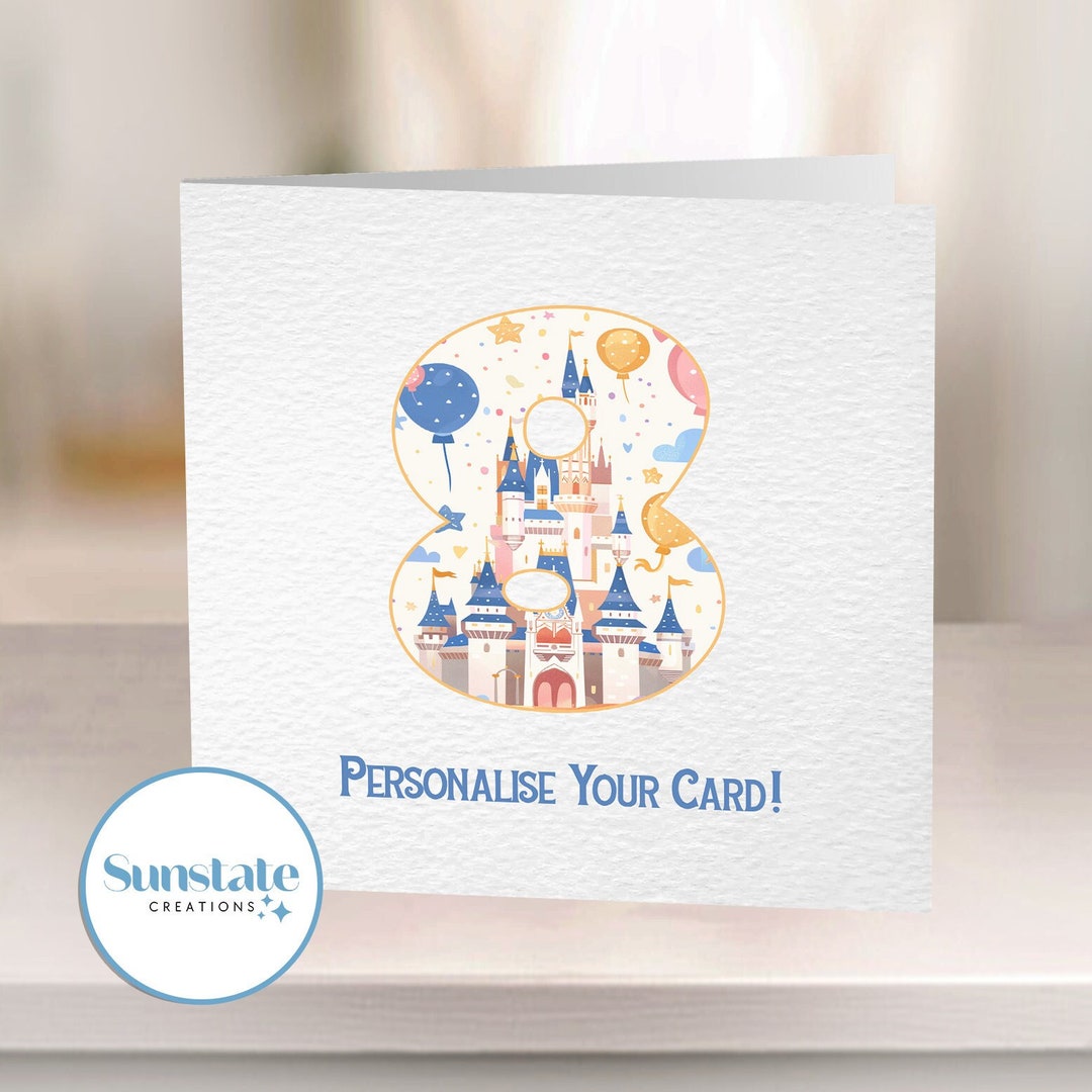 Castle Birthday Card, Personalised Card, Age Birthday Card, Anniversary ...
