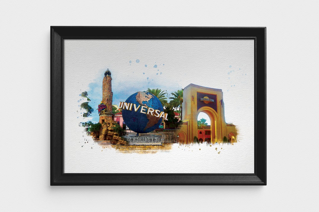 Universal Orlando Park Icons Watercolour Print Universal - Etsy