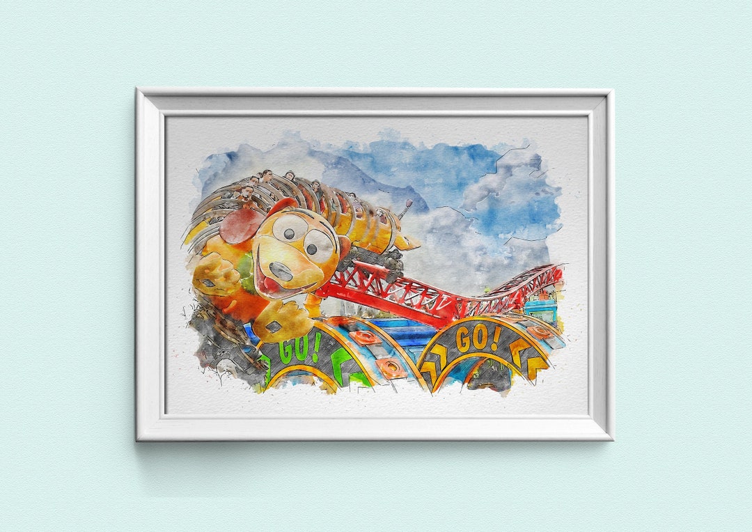 Slinky Dog Dash Watercolour Print Walt Disney World Prints - Etsy