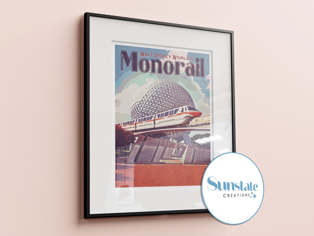 Retro Disney Prints, Walt Disney World Monorail, Retro Disney Posters ...