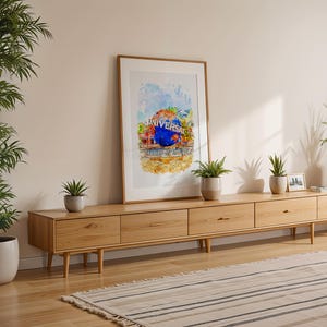 Universal Studios Globe Watercolour Sketch Print, Universal Orlando ...