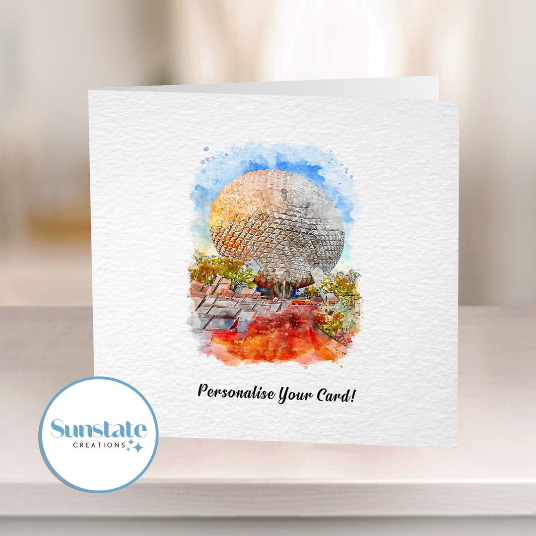 Disney Greetings Card, Walt Disney World Cards, Epcot, Personalised ...