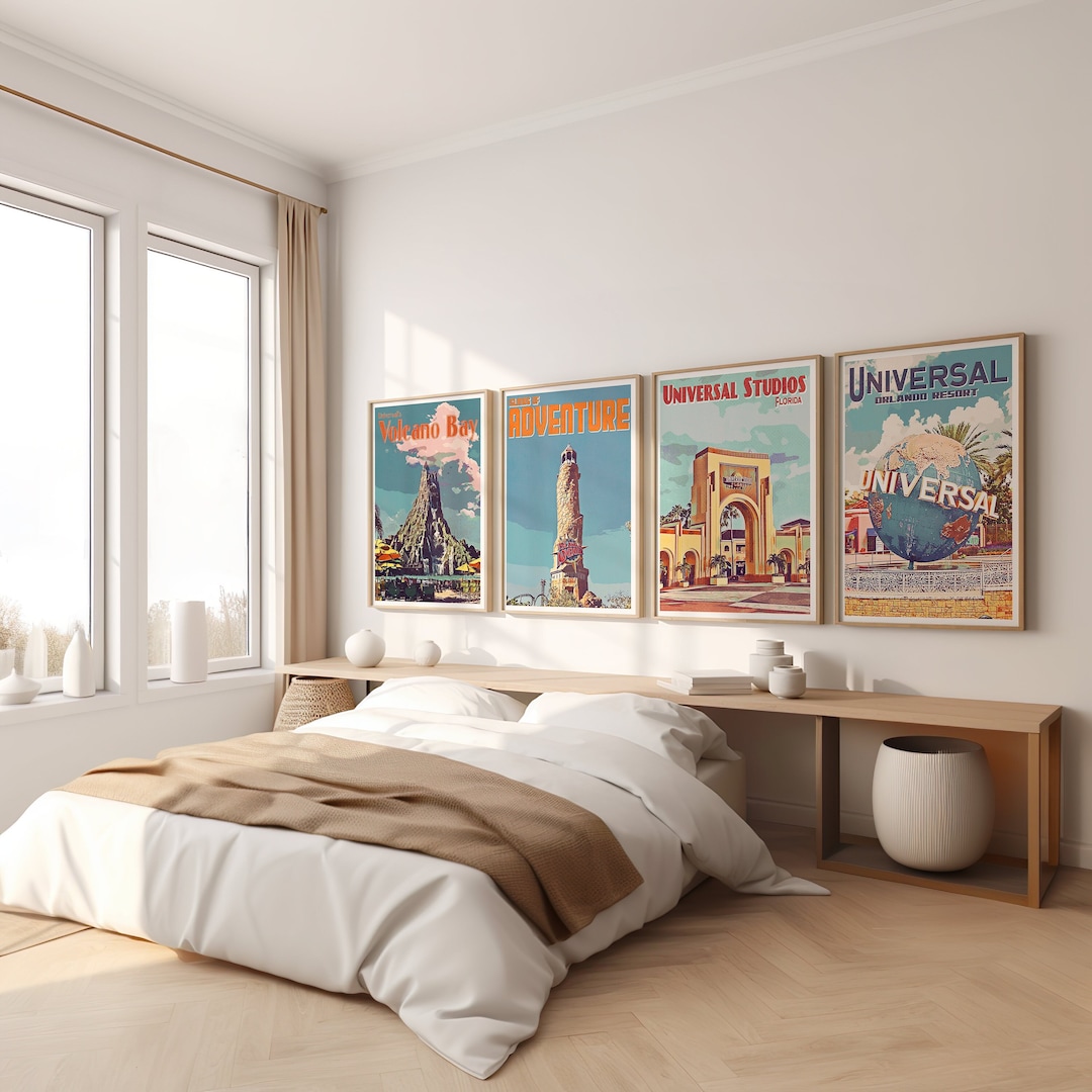 Universal Orlando Retro Poster Prints, Set of Four Vintage Style ...