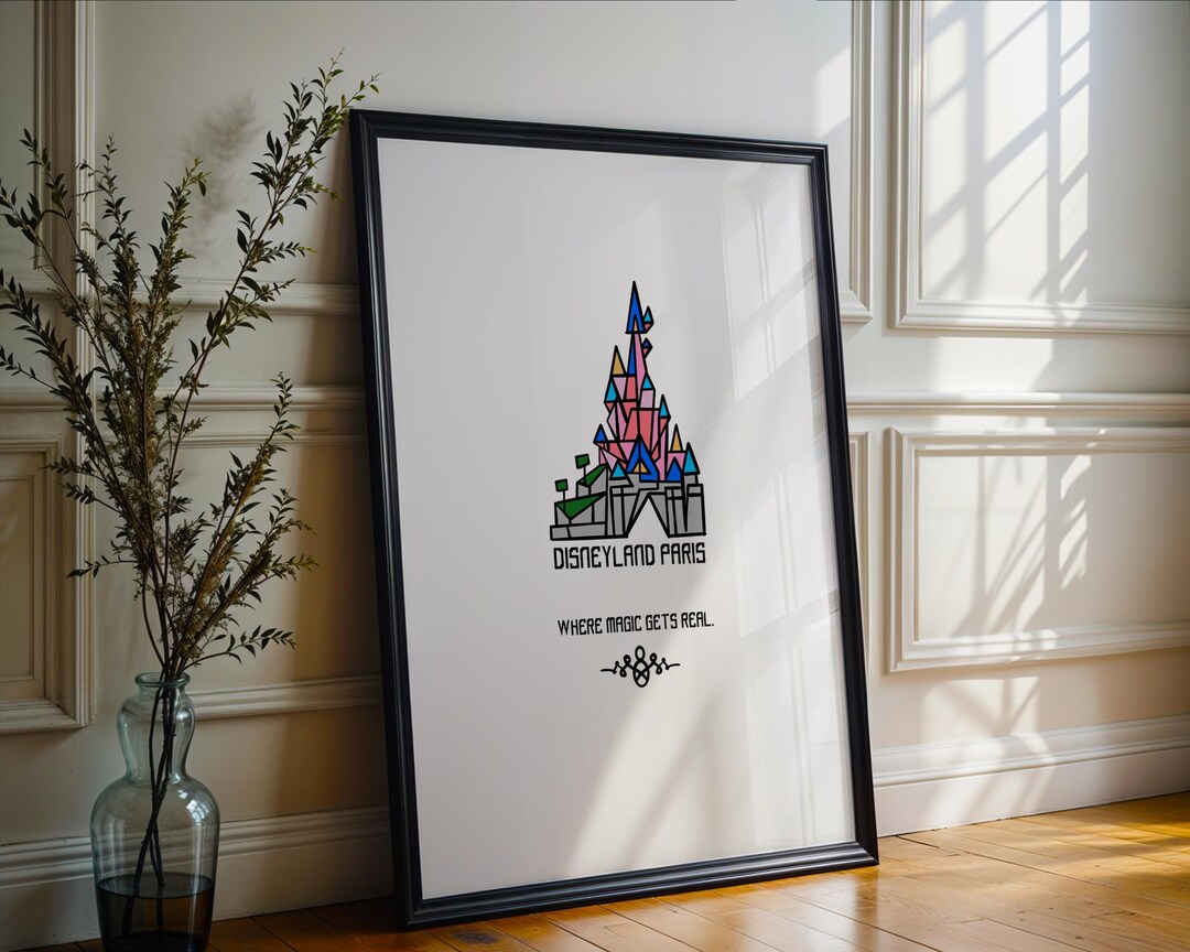 Disney Line Art Print, Disneyland Paris Castle, Disney Prints, Disney ...