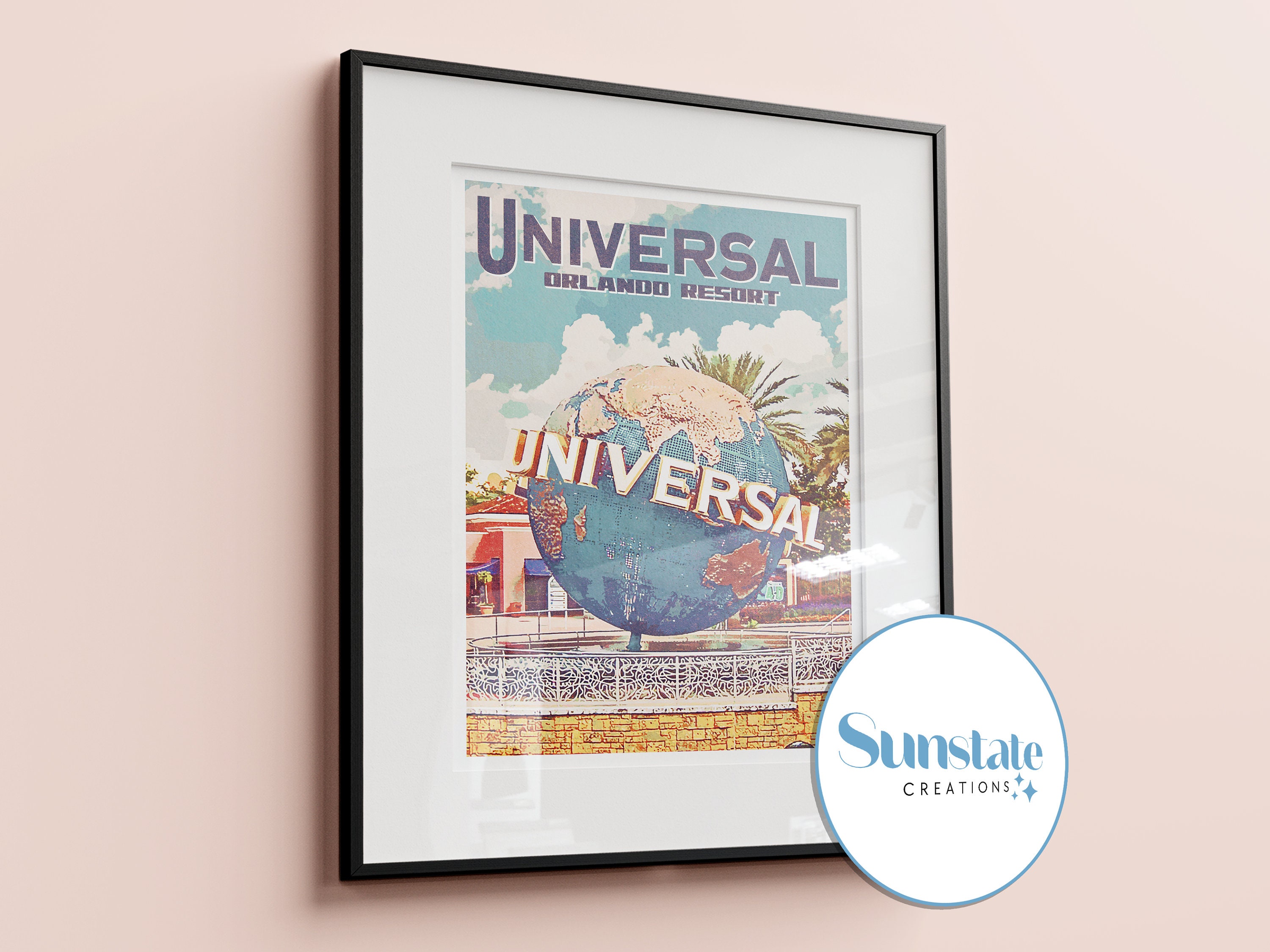 Universal Orlando Retro Poster Prints, Set of Four Vintage Style ...
