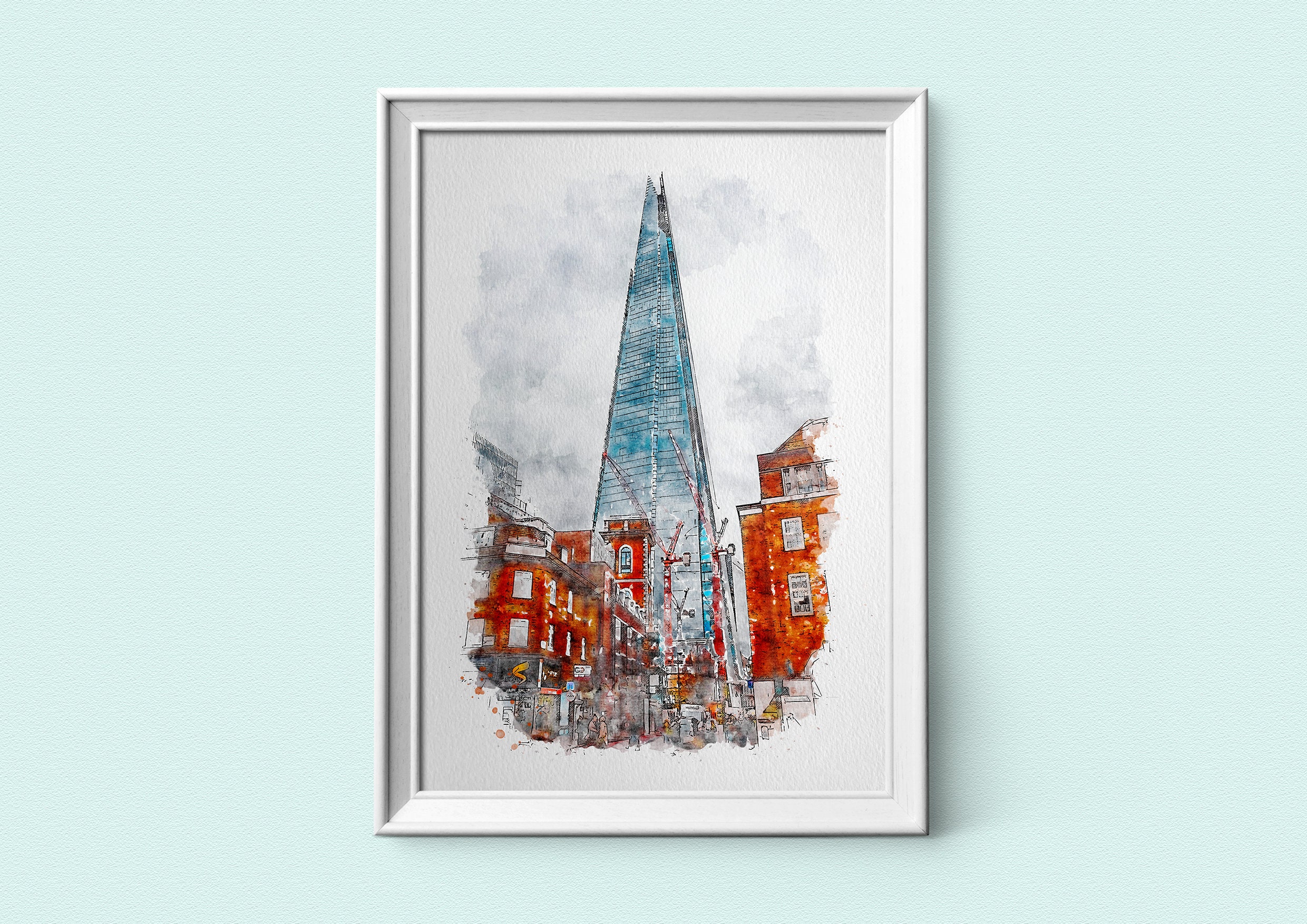 The Shard Watercolour Sketch Print London Prints Available in | Etsy UK