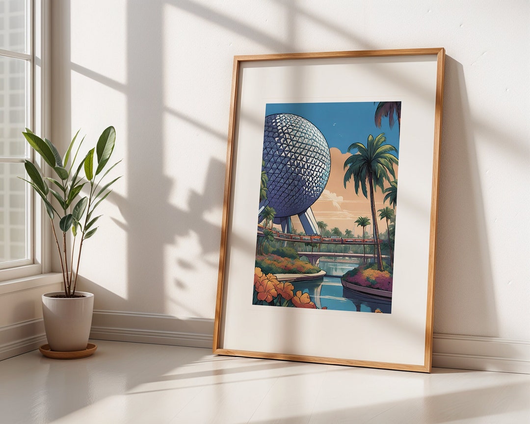 Epcot Drawing, Disney Prints, Spaceship Earth Poster, Disney Wall Art ...