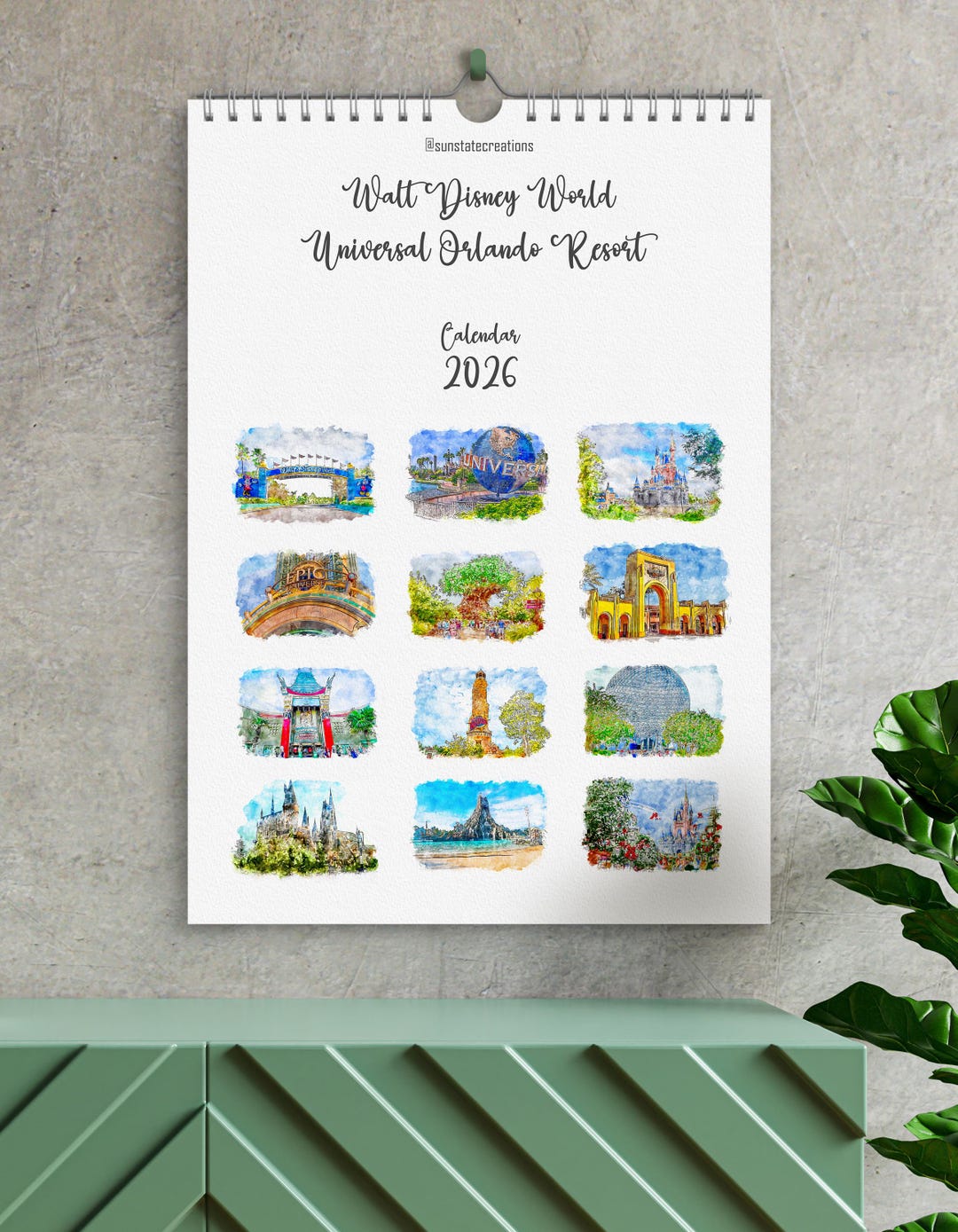 Mixed Disney and Universal Calendar 2026, Walt Disney World, Universal ...