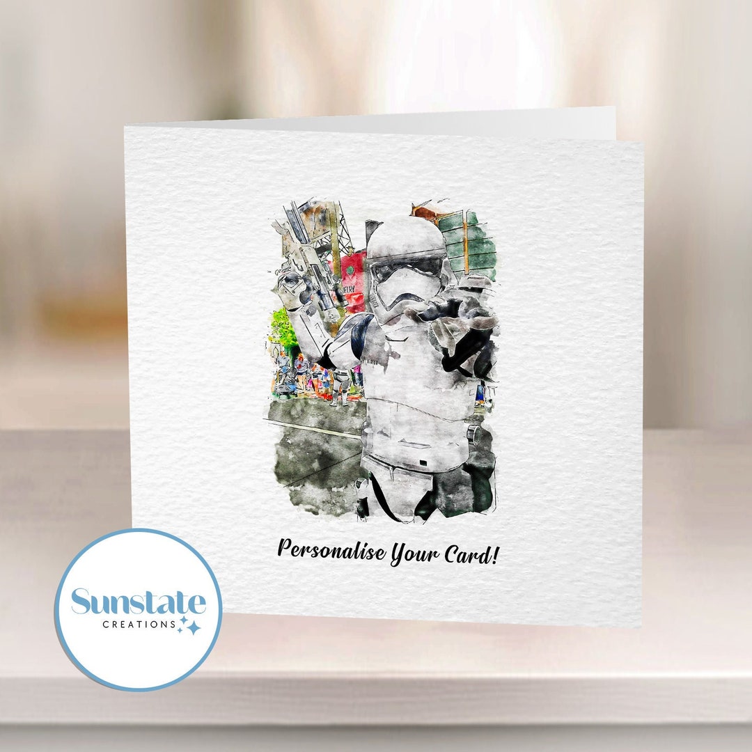 Star Wars Greetings Card, Personalised Cards, Storm Trooper Birthday ...