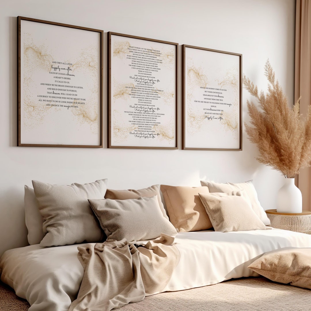 Happily Ever After Lyrics Prints, Disney World Prints, Disney Songs ...