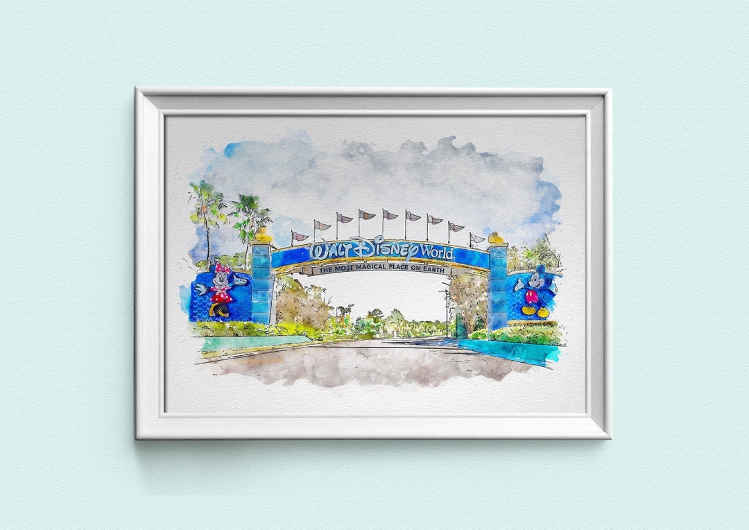 Walt Disney World Arch, Watercolour Print, Disney Prints, Disney ...