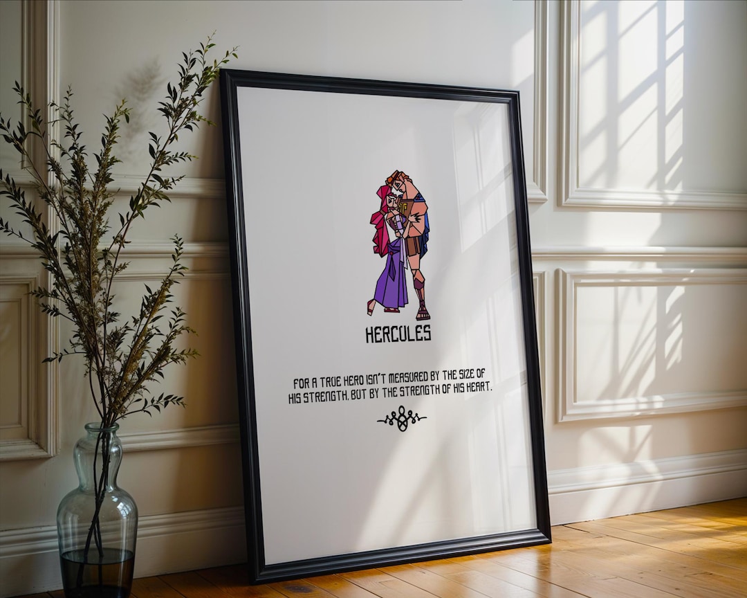 Disney Inspired Line Art Print, Hercules Print, Disney Prints, Disney ...