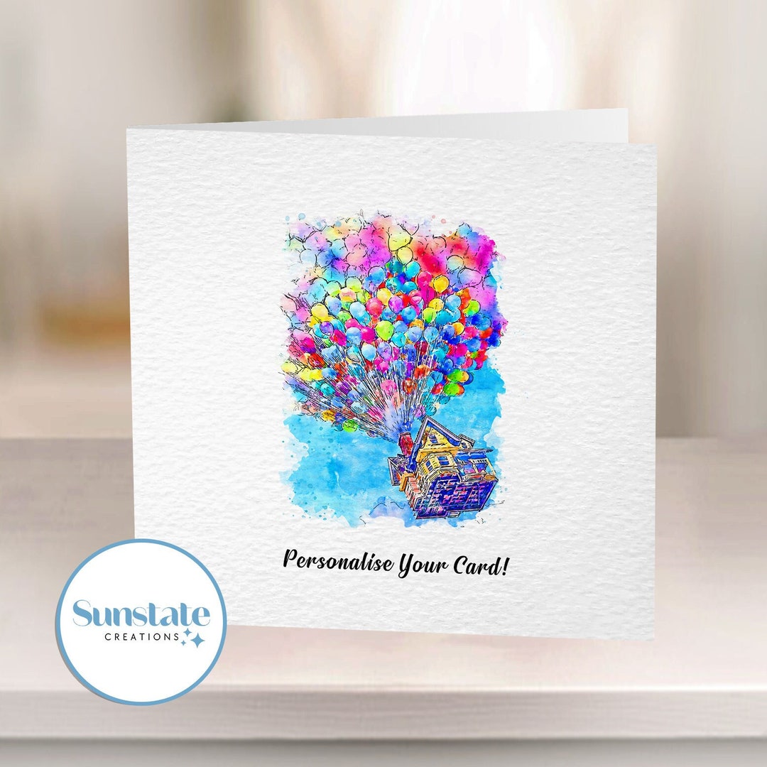 Disney's UP Personalised Greetings Card, Customised Walt Disney World ...