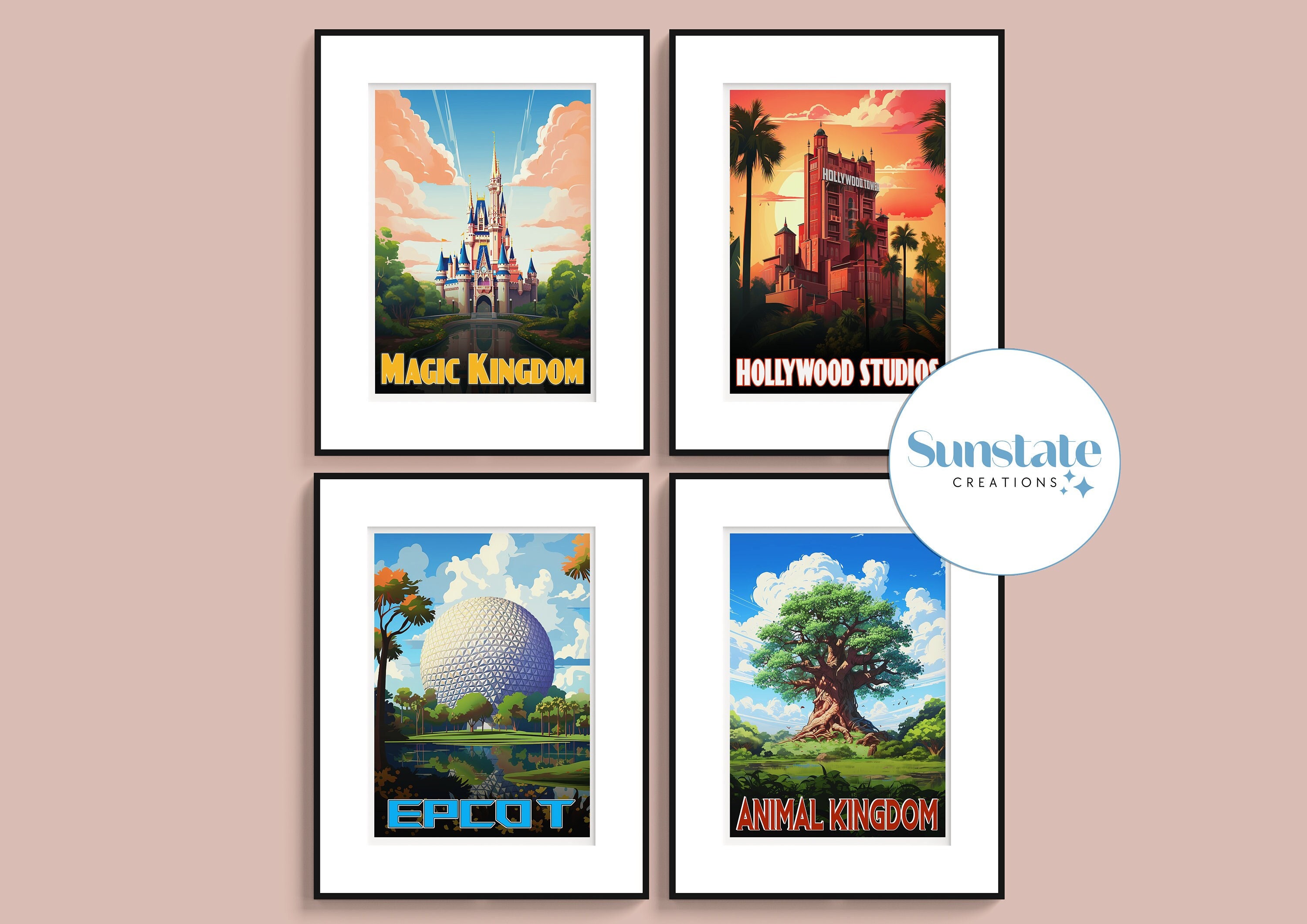 Disney Parks Retro Posters Set, Walt Disney World Posters, Disney ...