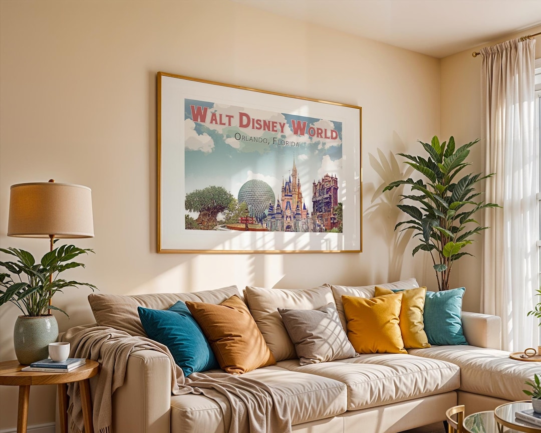 Walt Disney World Four Parks, Retro Disney Poster, Retro Disney Print ...