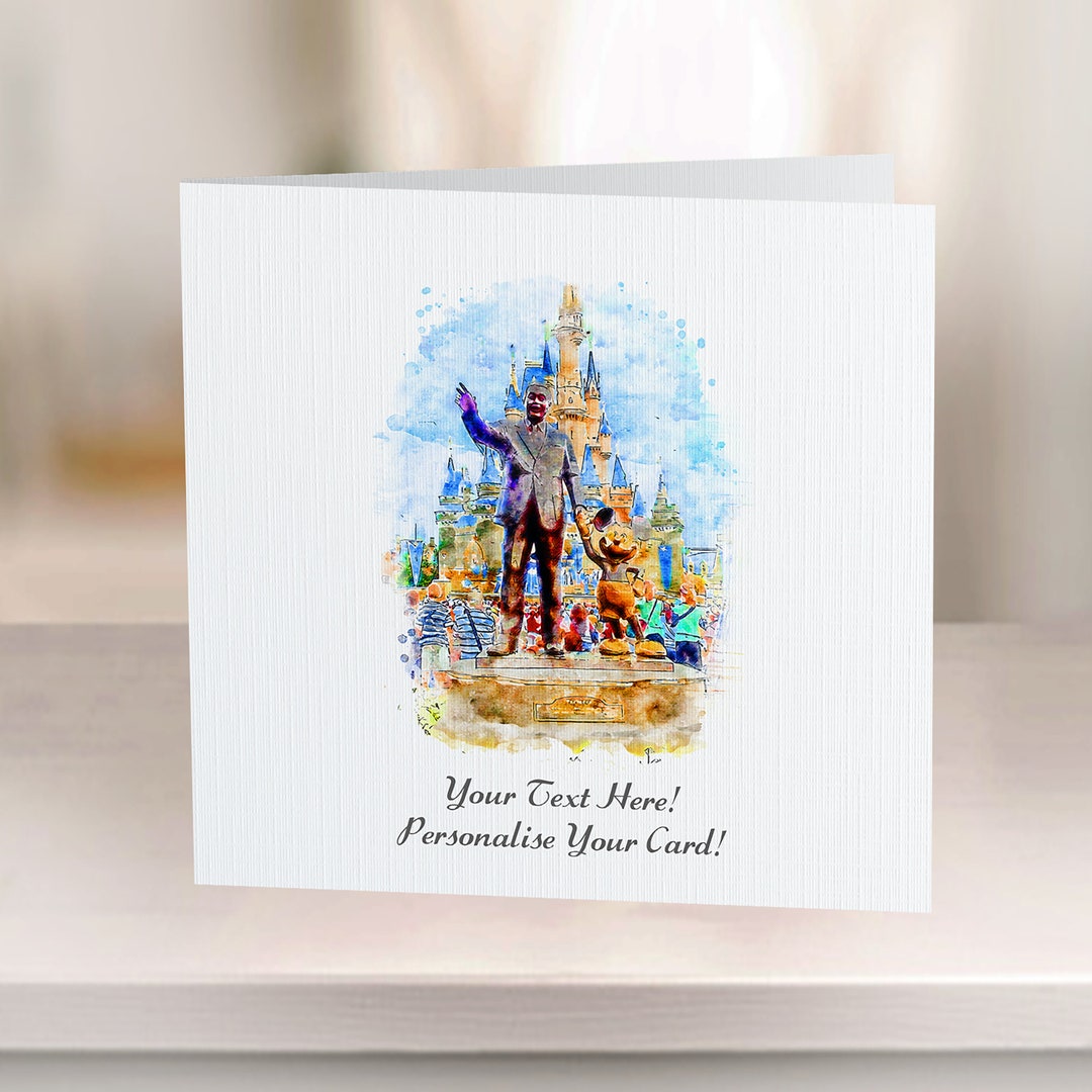 Walt Disney World Greetings Cards, Watercolour Style, Personalised ...