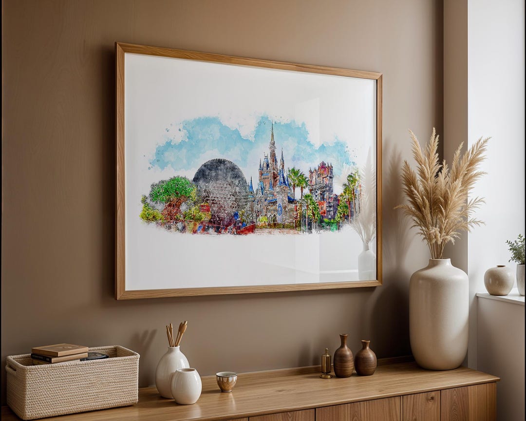 Disney Prints, Walt Disney World Prints, Four Parks Watercolour Print ...