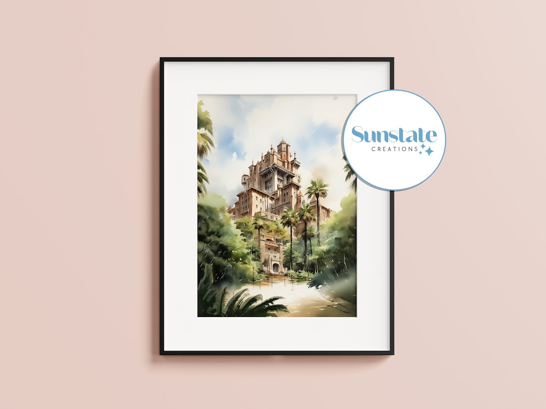 Tower of Terror Watercolour, Disney Print, Disney Watercolour Prints ...