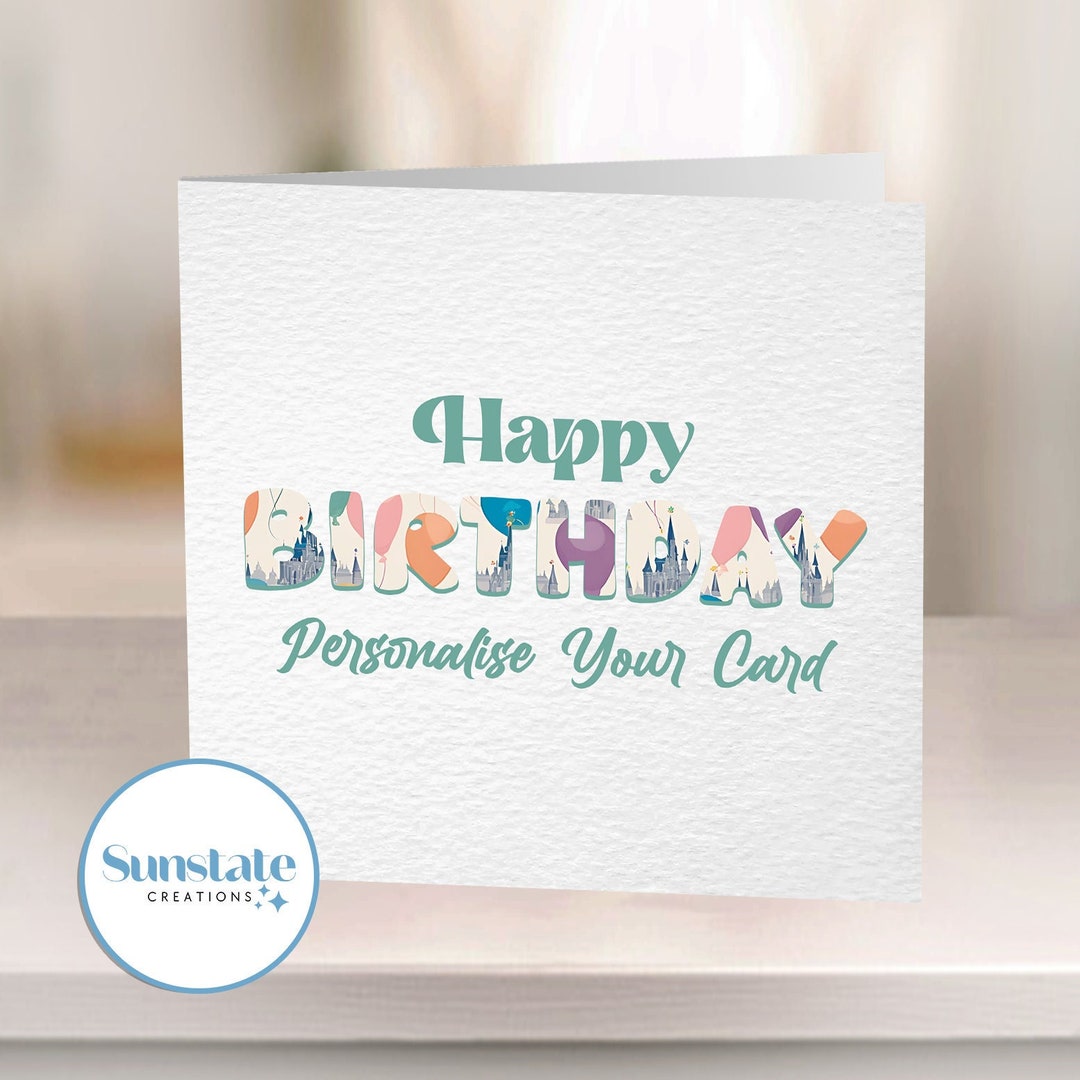 Disney Birthday Card, Personalised Card, Disney Cards, Personalise ...