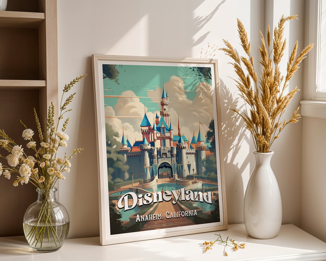 Disneyland California Print, Retro Disneyland Print, Disneyland Posters ...