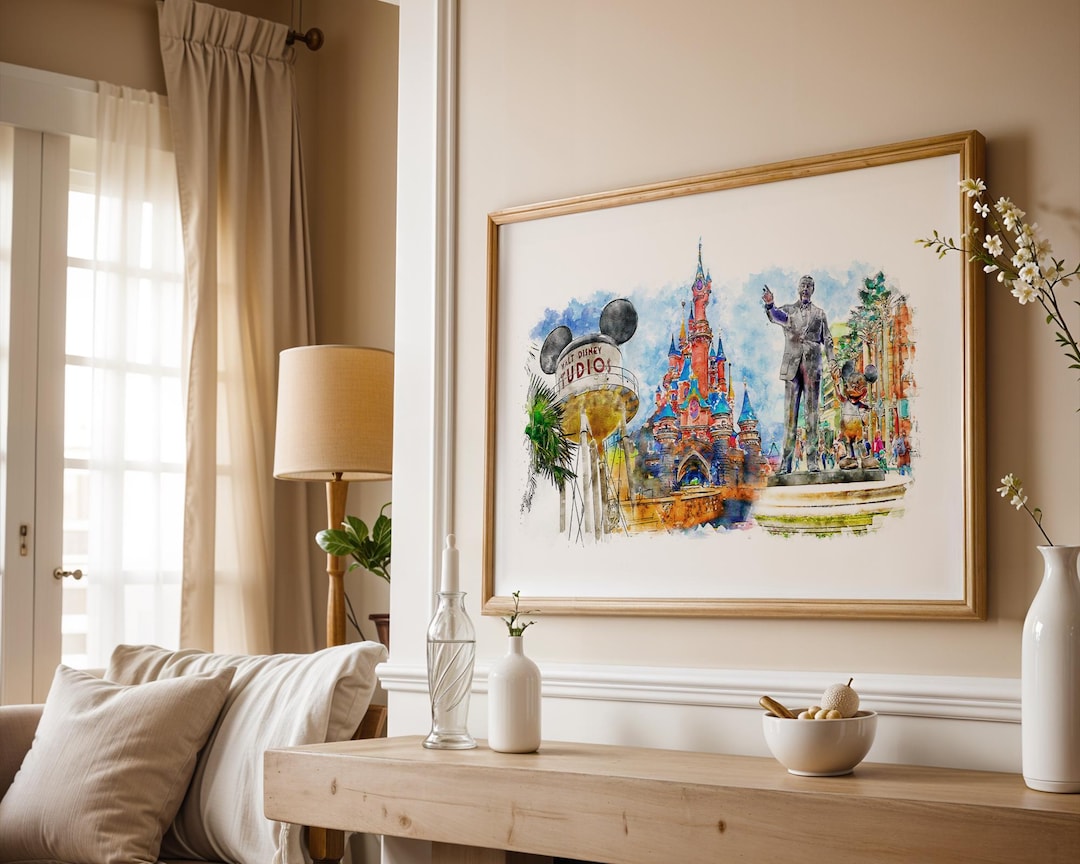 Disneyland Paris Watercolour Print, Disney Print, Disney Poster, Disney ...