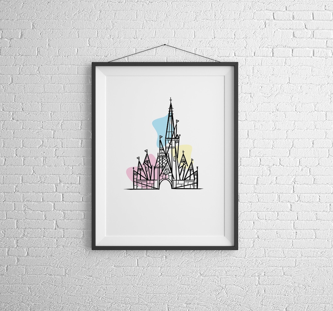 Magic Kingdom, Line Art Disney Print, Disney Castle Print, Disney ...