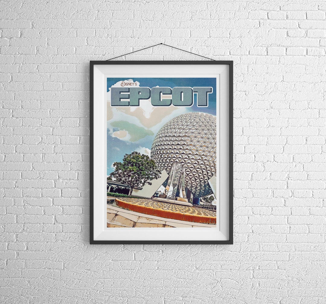 Epcot Retro Disney Prints Walt Disney World Prints Spaceship - Etsy