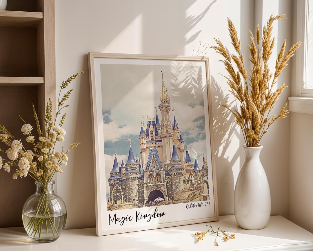 Magic Kingdom Disney Print, Retro Cinderella Castle, Polaroid Style ...