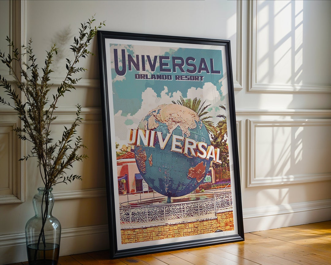 Universal Studios Prints, Retro Prints, Universal Orlando Globe ...