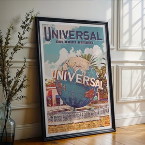 Universal Studios Prints, Retro Prints, Universal Orlando Globe ...