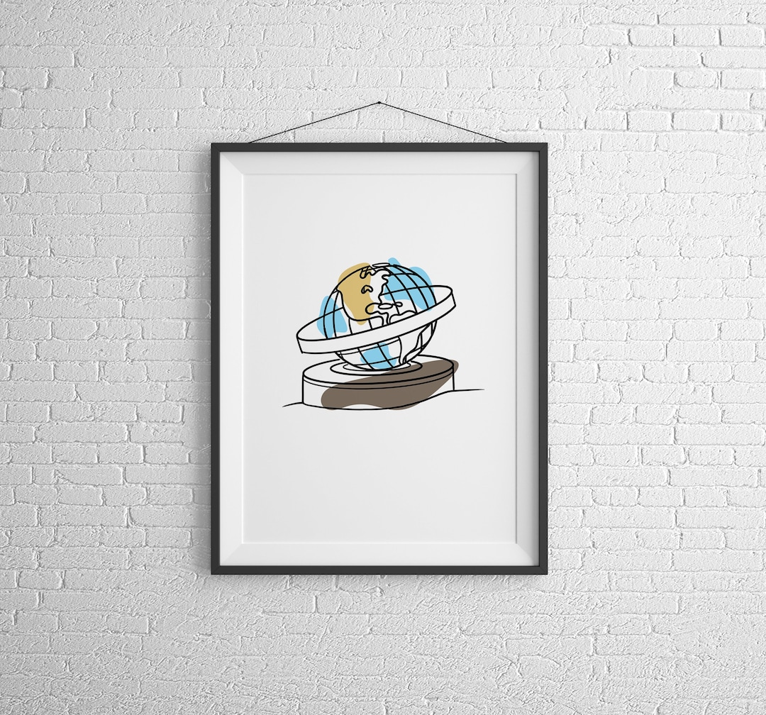 Universal Studios Globe, Line Art Print, Universal Print, Universal ...