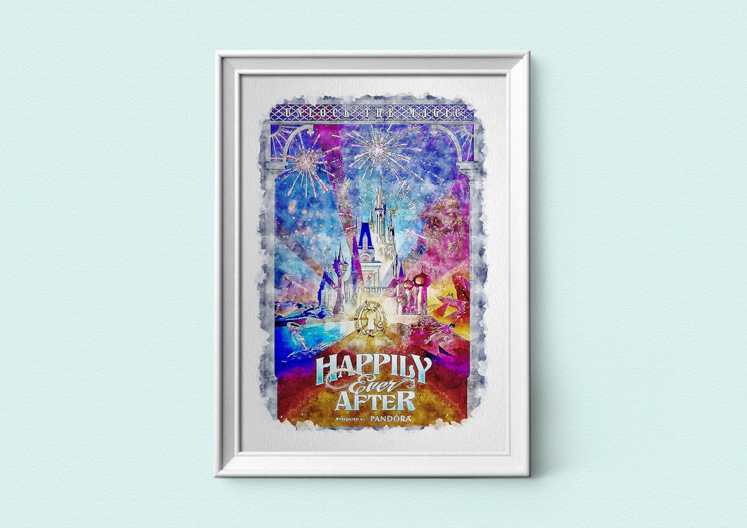 Happily Ever After, Disney Watercolour Print, Disney Prints, Disney ...