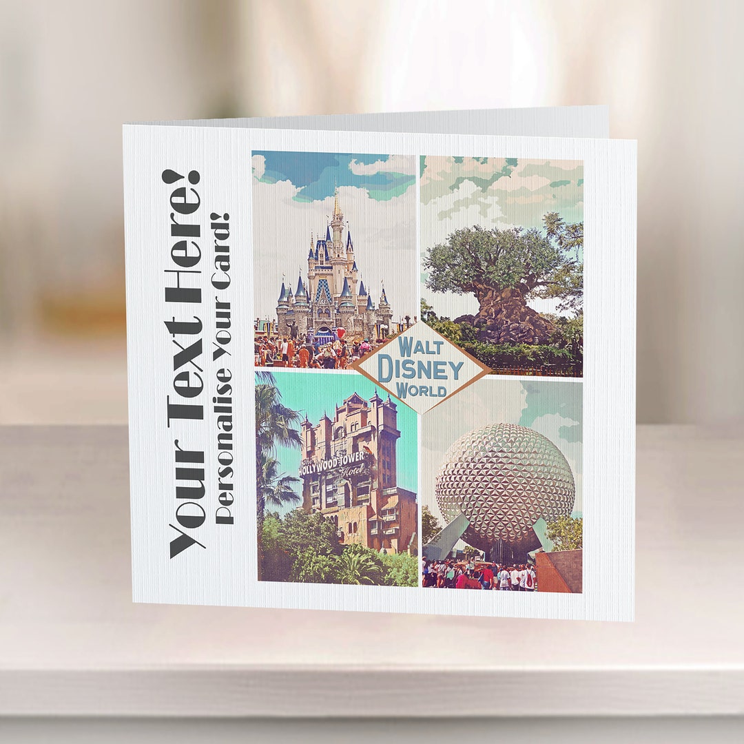 Personalised Disney Greetings Card Retro Walt Disney World - Etsy