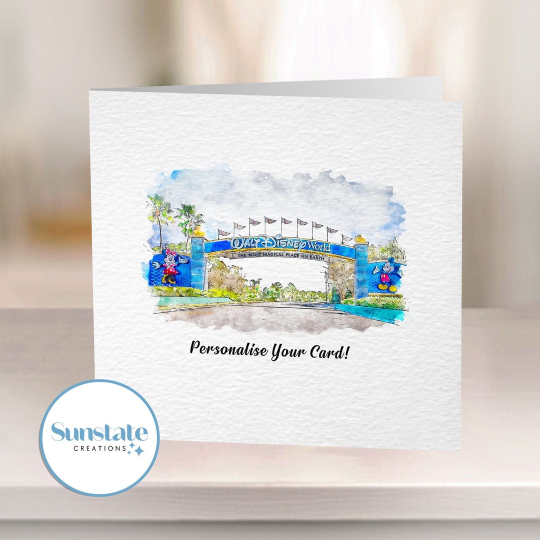 Personalised Disney Card, Disney Birthday Cards, Disney Arch Print ...