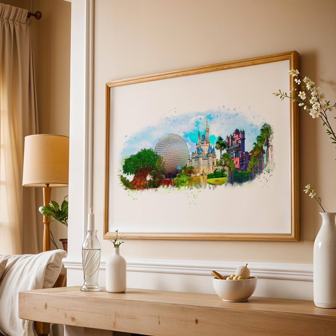 Disney Prints, Four Parks Walt Disney World Print, Disney Posters ...