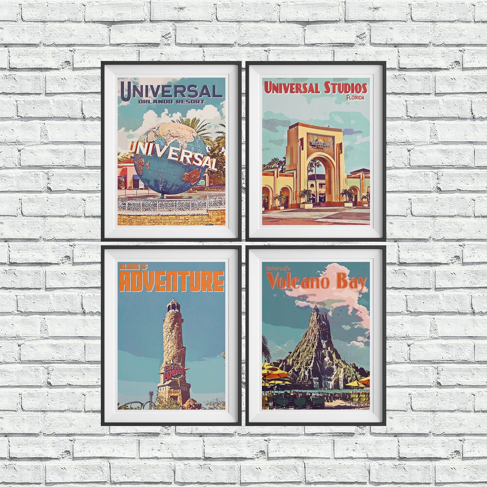 Universal Orlando Retro Poster Prints Set of Four Vintage - Etsy