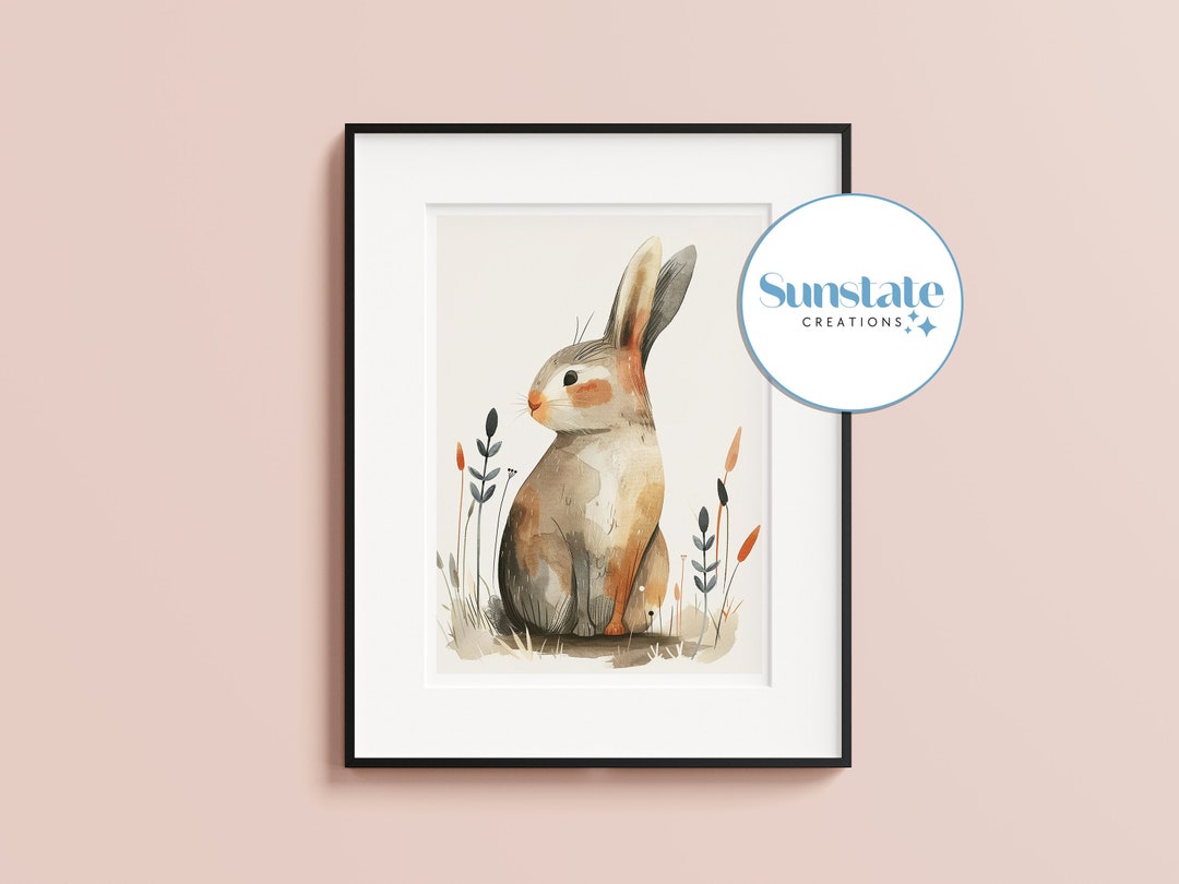 Bunny Rabbit Prints, Animal Prints for Nursery, Prints for Baby's Room ...