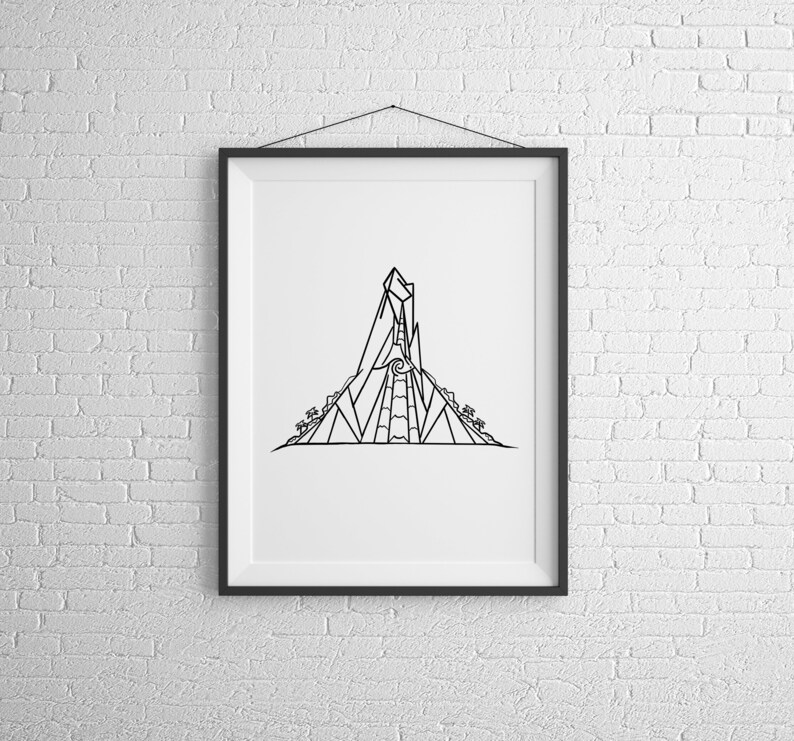 Universal's Volcano Bay Line Art Print Universal Print - Etsy