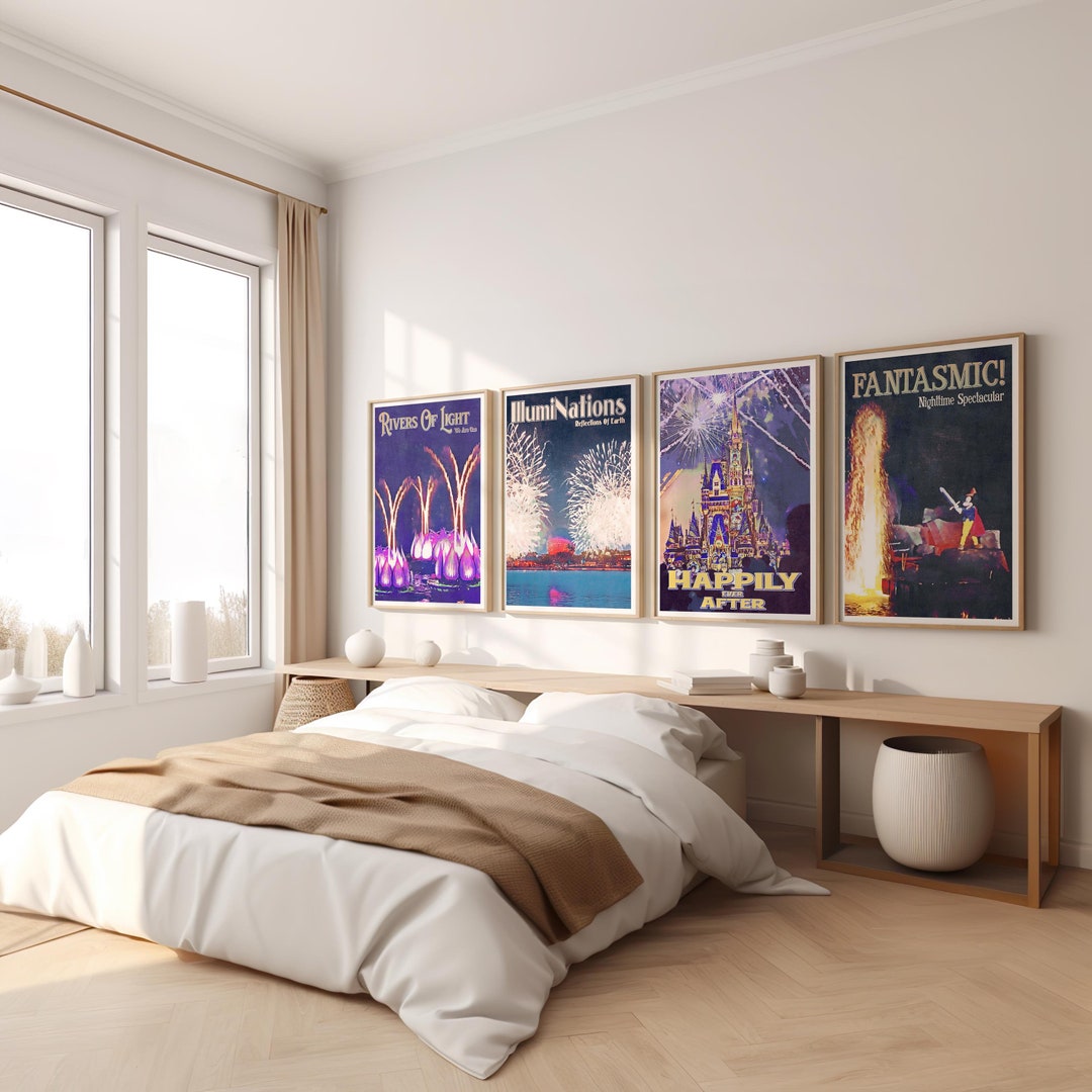 Walt Disney World Retro Posters, Retro Disney Prints, Nighttime ...