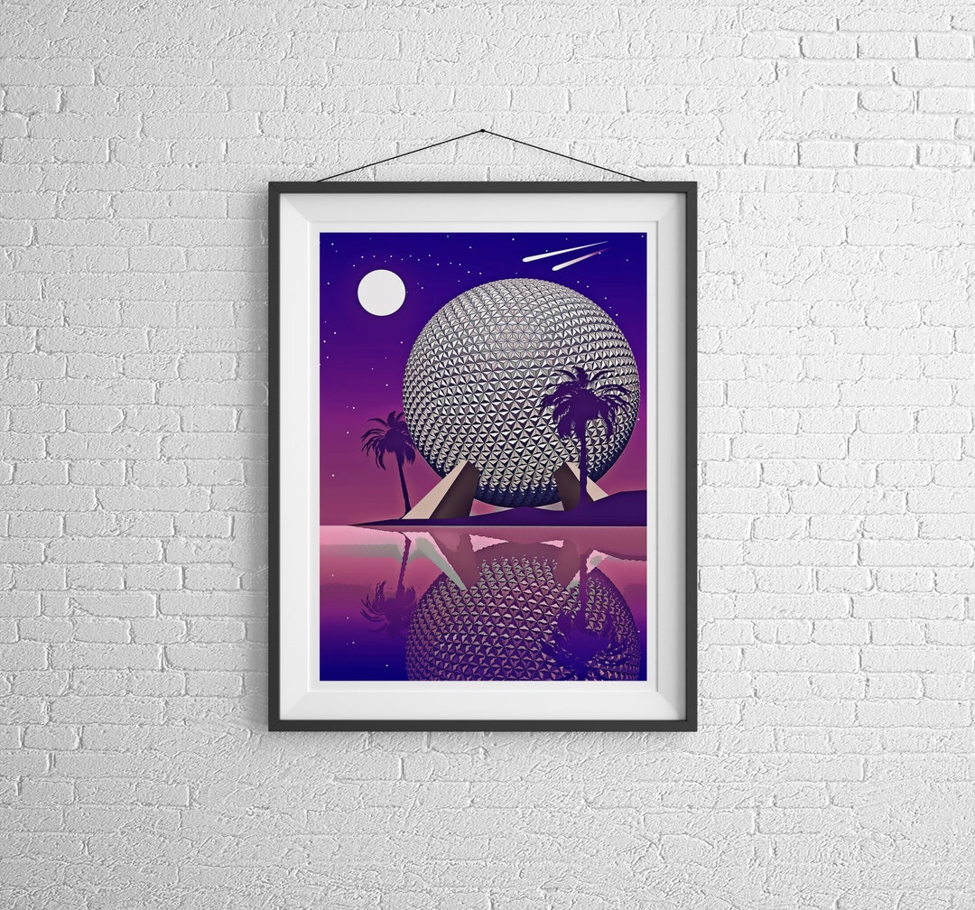 Epcot Fantasy Art, Disney Prints, Spaceship Earth Disney Posters, Walt ...