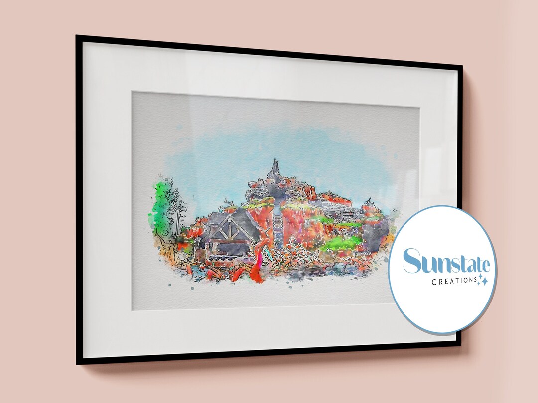 Splash Mountain Watercolour, Disney Prints, Disney Poster, Disney ...