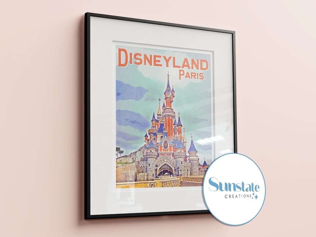 Disneyland Paris Retro Poster, Retro Disney Print, Sleeping Beauty ...