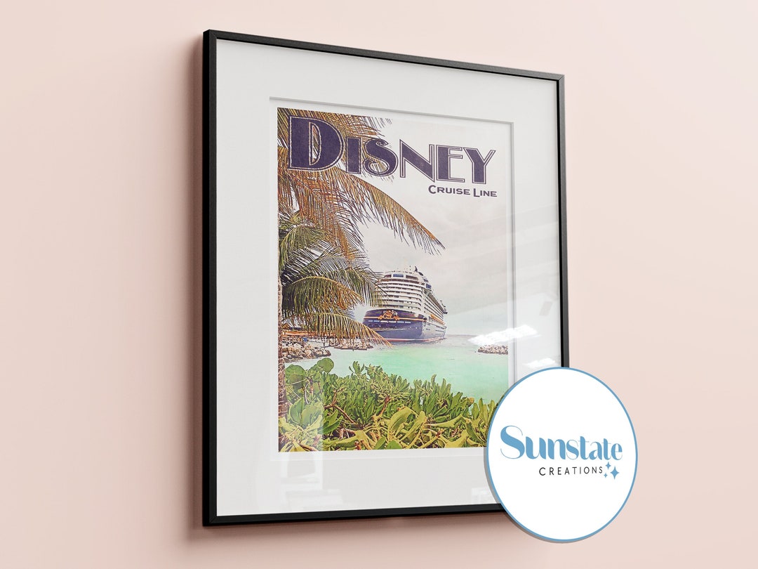 Disney Cruise Line, Retro Disney Print, Castaway Cay, Retro Disney ...