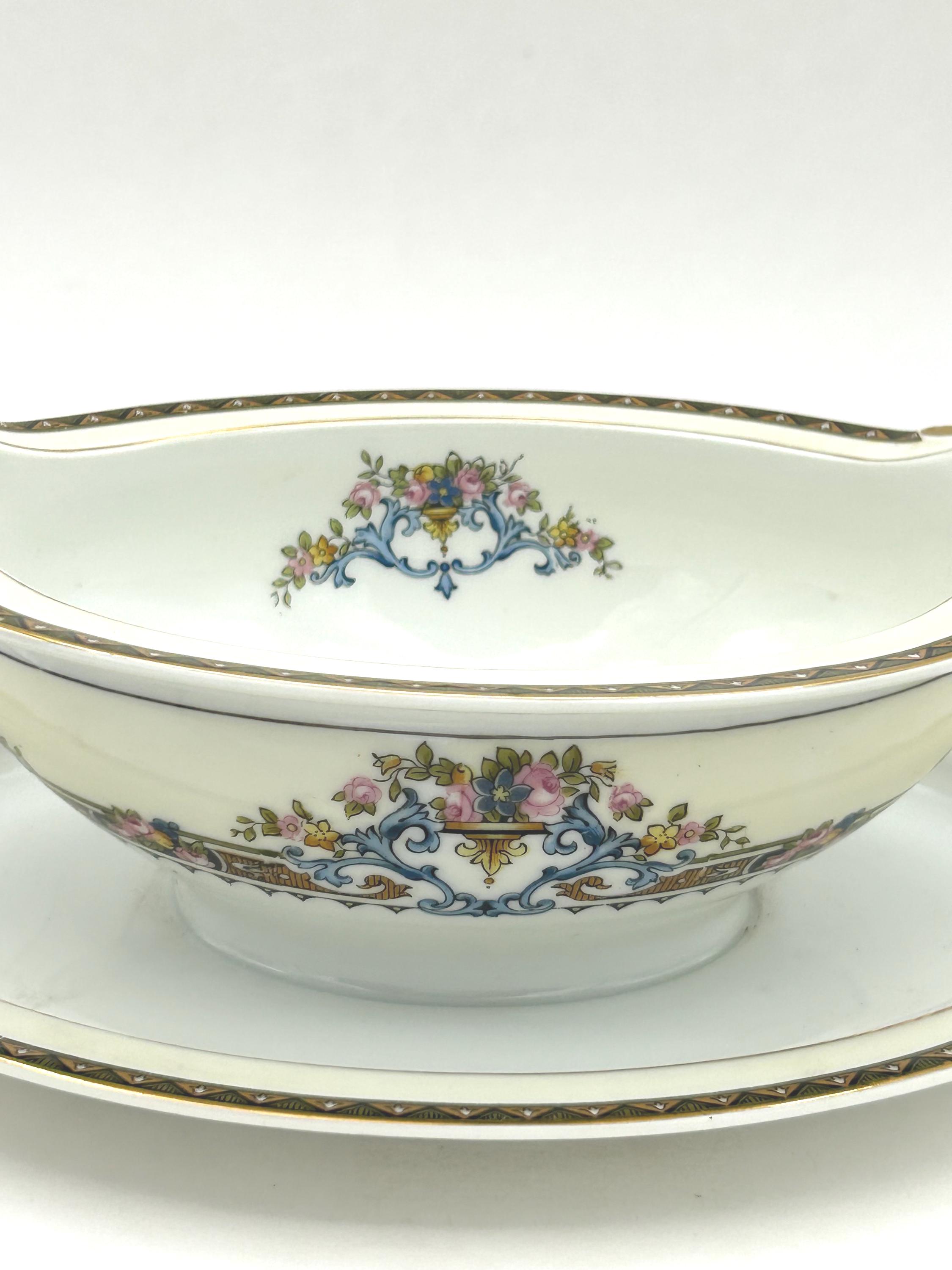 Vintage Noritake "m" Morimura Japan Adonis Pattern 7" Gravy Boat With ...