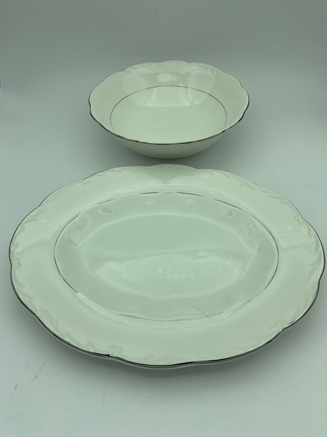 Vintage 2-piece J & G Meakin England Sterling Colonial With Platinum ...