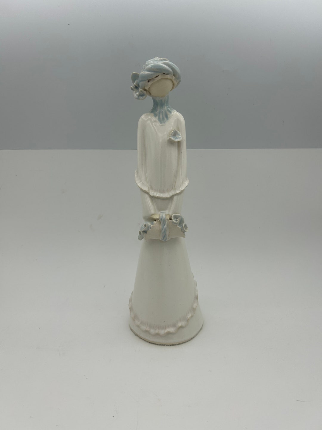 Vintage Louise Auger Canadian Artist Signed 11" Tall Handmade Cream and ...