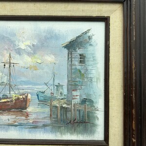 Vintage Original Alan J. Simpson Signed & Framed 9" X 7" Seascape Oil ...